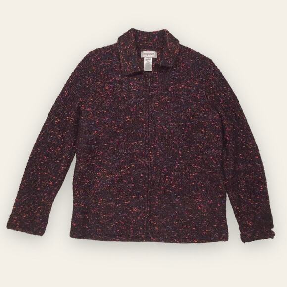 Vintage | Jackets & Coats | Vintage Easy Spirit Black Confetti Knit ...